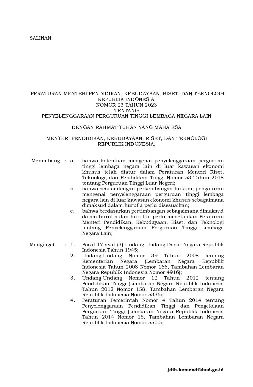 Peraturan Menteri Pendidikan, Kebudayaan, Riset, dan Teknologi ... Peraturan Menteri Pendidikan, Kebudayaan, Riset, dan Teknologi ...