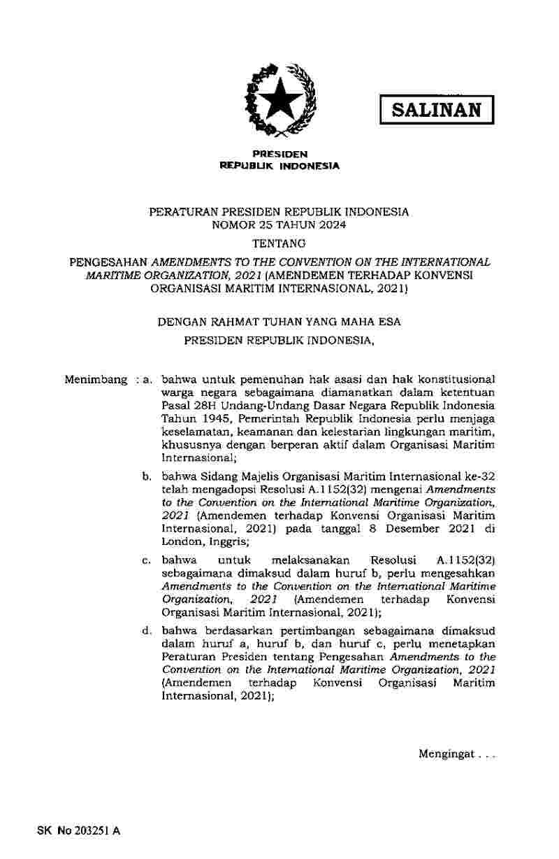 Peraturan Menteri Perindustrian No 1 tahun 2024 tentang Tata Cara Penerbitan Pertimbangan Teknis ...